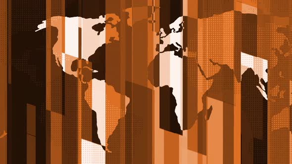 Brown Color World Map Technology Animated Background, Motion Graphics