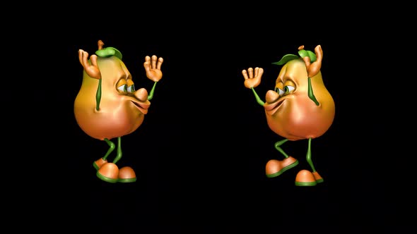 Fun Pears - Looped Dance with Alpha Channel and Shadow, Motion Graphics