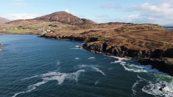 Aerial View of the Beautiful Coast at Kilcar in County Donegal Ireland ...