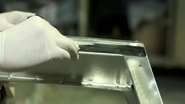 Hand Applying Primer on Metal., Stock Footage | VideoHive