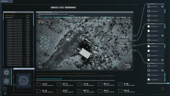 Military surveillance system has found the tank and striking it with ...