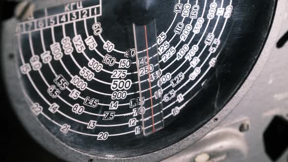 Vintage Analog Radio Dial Scale From Wartime Submarine Searching Radio ...