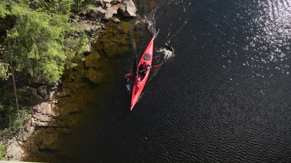 Scenic River Kayaking Aerial View, Stock Footage | VideoHive