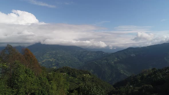 Rumtek Monastery area in Sikkim India seen from the sky, Stock Footage