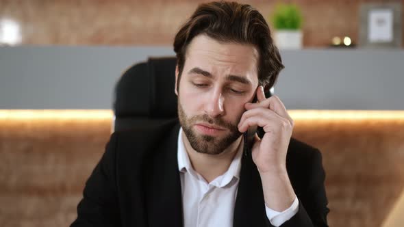 Busy Successful Caucasian Intelligent Man Company Ceo Sales Manager IT ...