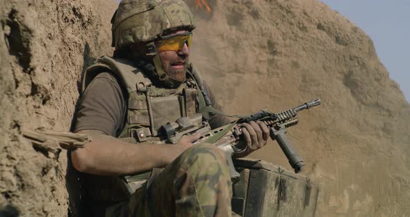 Scared Soldier Calling for Help, Stock Footage | VideoHive