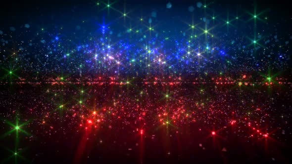 Colorful Space Horizon Sparkling Moving Loop Background, Motion Graphics