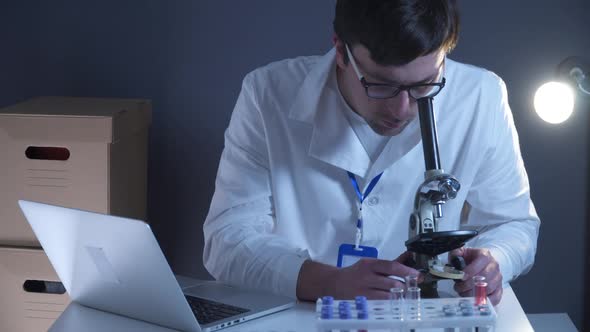 Scientist Workspace Laboratory Microscope Computer Laboratory Tools ...