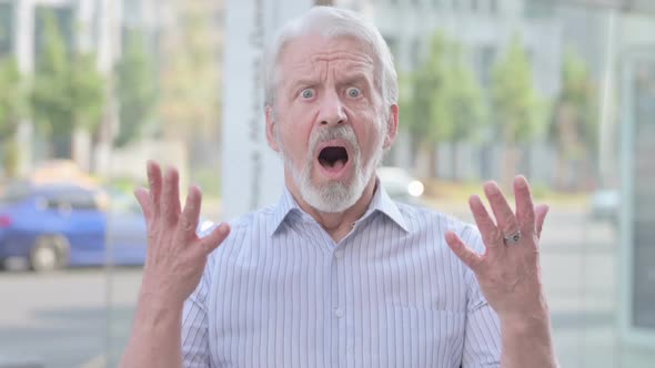 Portrait of Disappointed Old Man Reacting to Loss Outdoor, Stock Footage