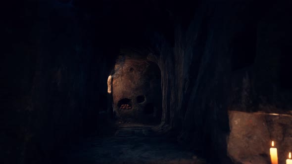 Old Dark Catacombs with Candles, Motion Graphics | VideoHive