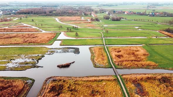 Drone birdview dutch landscape, Stock Footage | VideoHive