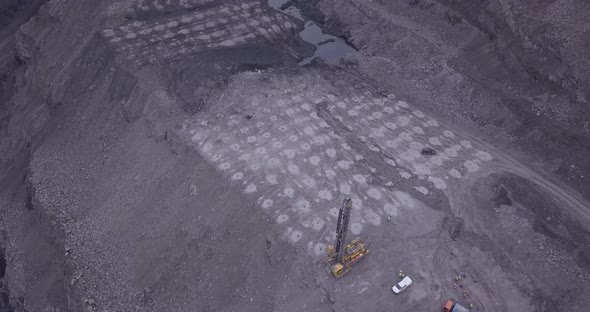 Drone Shooting Preparing for Blasting Open Cast Mine Mining of Coal ...