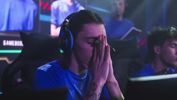 Anxious Gamer Warming Up Hands Before Match, Stock Footage | VideoHive