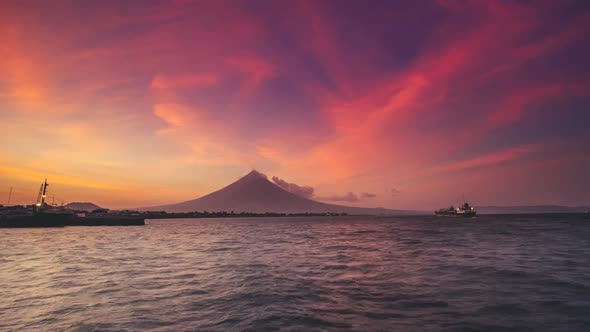 Pictorial Magayon Volcano of Perfect Symmetric Conical Shape, Stock Footage