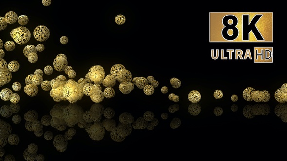 Sticky Balls Gold 8K, Motion Graphics | VideoHive