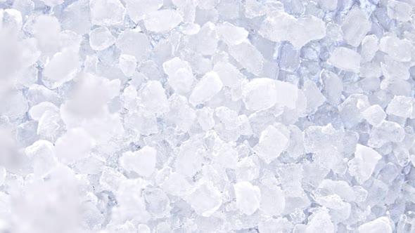 Super Slow Motion Shot of Falling Crushed Ice Background at 1000 Fps ...
