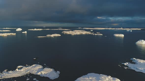 Antarctica Aerial Front View Over Snowy Islands, Stock Footage | VideoHive