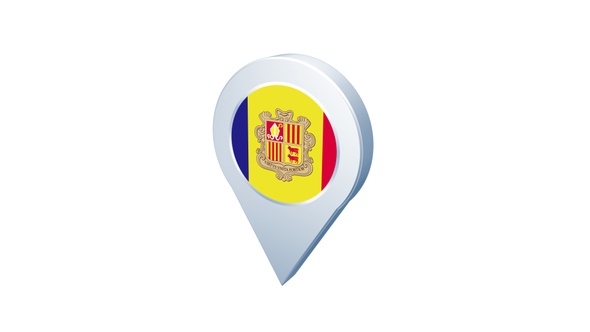 Andorra Flag Pin Icon, Motion Graphics | VideoHive
