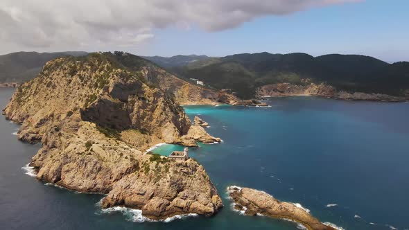 Punta Grossa lighthouse in Ibiza, Spain, Stock Footage | VideoHive