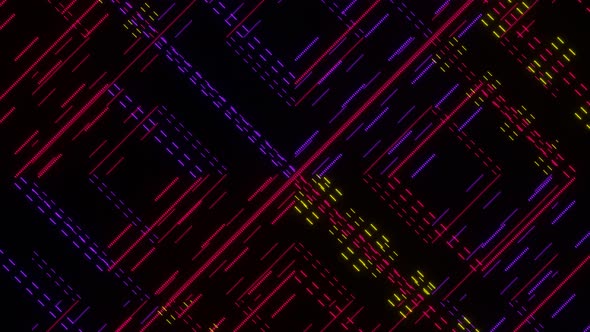 Floating Neon Pixel Background Vj Loop, Motion Graphics | VideoHive