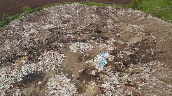 Garbage Dump Near Agricultural Field, Aerial View, Stock Footage ...