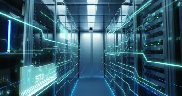 Interior of a Futuristic Data Center, Stock Footage | VideoHive