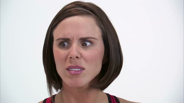 Close-up of an agitated expression, exaggerated., Stock Footage | VideoHive