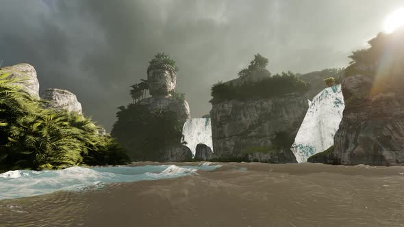 Waterfall at noon, Motion Graphics | VideoHive