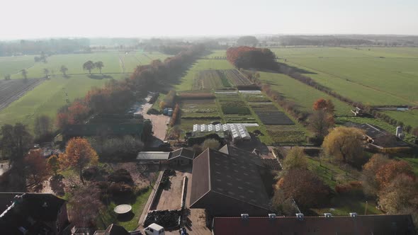 Overview of a biological dynamic farm in The Netherlands showing the ...