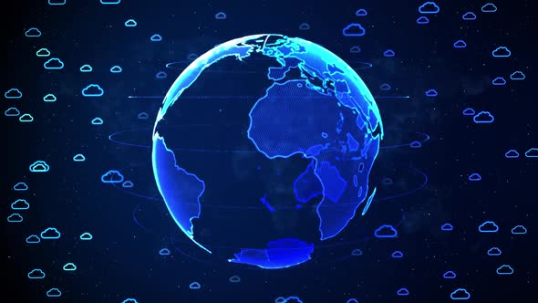 Global Planet earth in cyberspace communication network , Motion Graphics