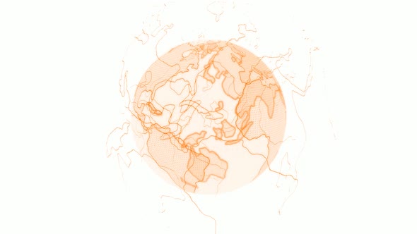 Orange Color Digital Earth Animated On White Background by CSSF360