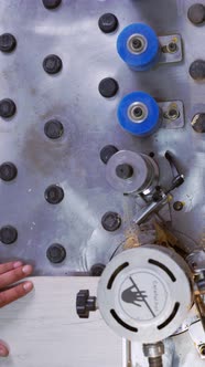 The Process of Pasting PVC Edge Product From Chipboard, Stock Footage