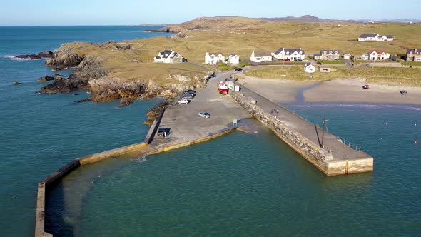 Aerial View of the Pier at Portnablagh Co, Stock Footage | VideoHive