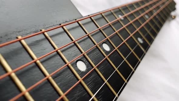 Zoom in Shot of Black Frets Fretboard Acoustic Guitar String by ...