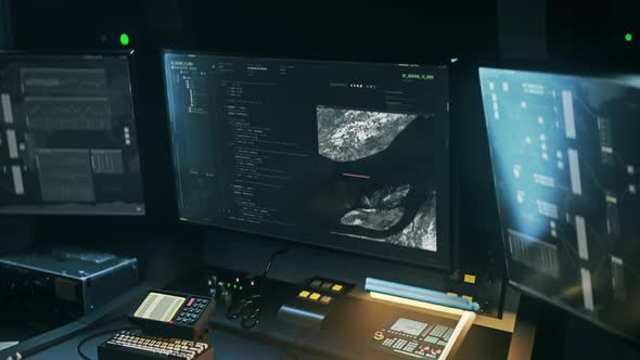 Typing Future Computer Coding Scripts To Control Digital Territory Map Software Motion Graphics