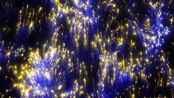Blue Yellow Particles Background, Motion Graphics | VideoHive