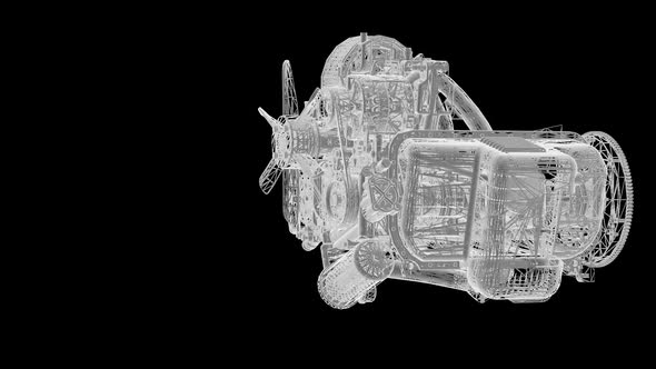 Wireframe Car Engine, Motion Graphics | VideoHive