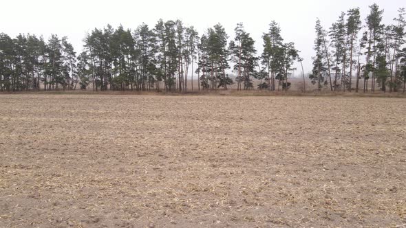 Empty Plowed Field in Autumn Aerial View, Stock Footage | VideoHive