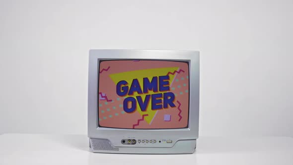 Vintage TV Television GAME OVER. , Stock Footage | VideoHive