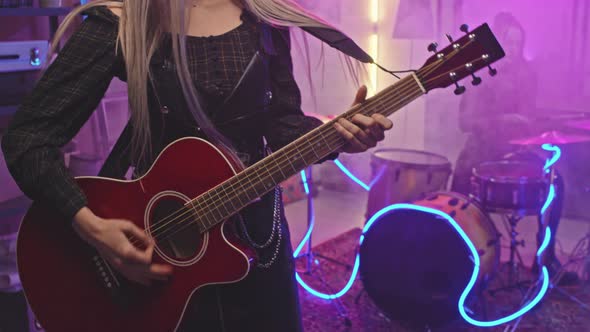 Girl Rocking Out With Guitar During Concert, Stock Footage | VideoHive