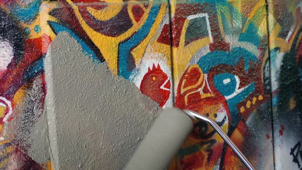 Painting Over Graffiti On Wall, Stock Footage | VideoHive