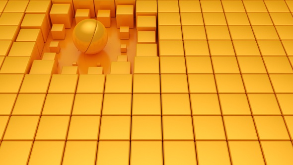 Moving Sphere Changes Cubes, Motion Graphics | VideoHive