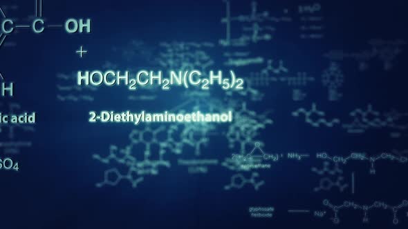 Camera Flying Through Chemical Formulas, Motion Graphics | VideoHive