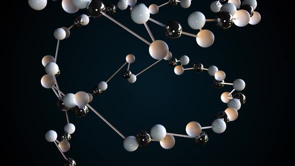 Chain of Connected Atoms and Molecules, Motion Graphics | VideoHive