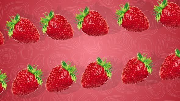2D Strawberry Background 4K, Motion Graphics | VideoHive