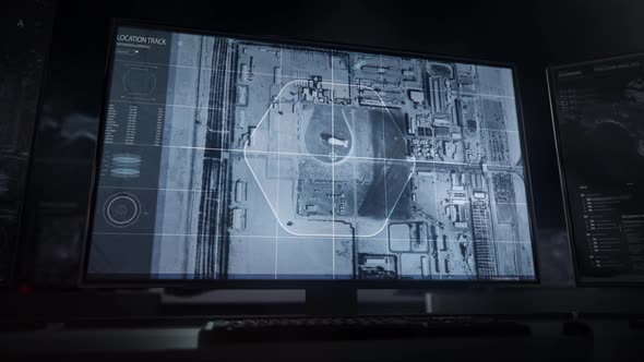 Military Airship Digital Surveillance Process By Satellite Tracking ...