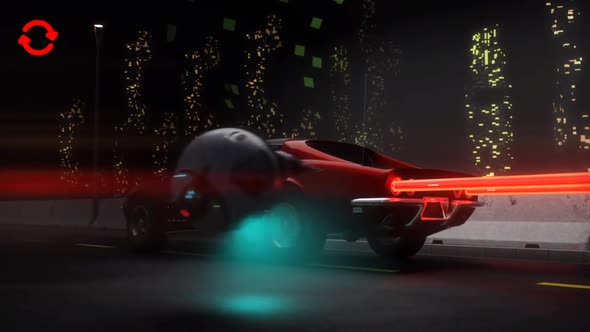 Muscle Car and Droid Vj Loop , Motion Graphics | VideoHive