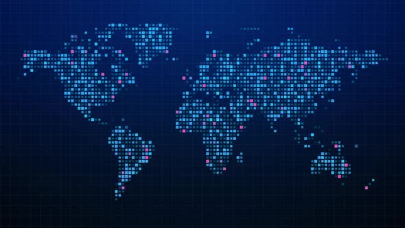 Small Flash Digital World Map, Motion Graphics | VideoHive