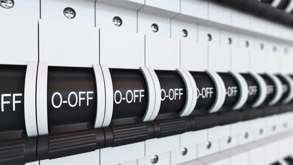 Trip Switch Fuse box. Switches "OFF" position. Electricity Power Fuse ...