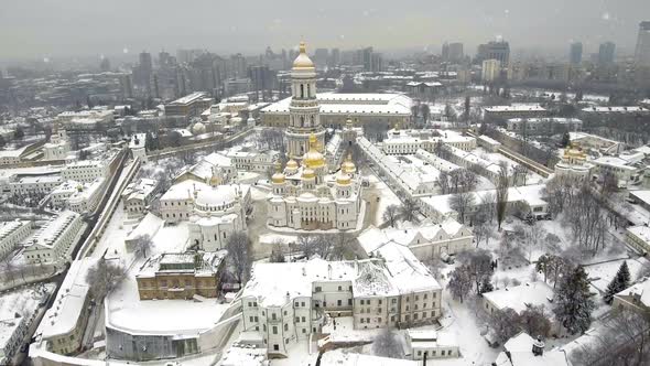 Falling Snow in a Winter in Kiev, Ukraine, Stock Footage | VideoHive